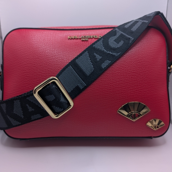 Karl Lagerfeld | Bags | Karl Lagerfeld Red And Black Crossbody Bag With ...